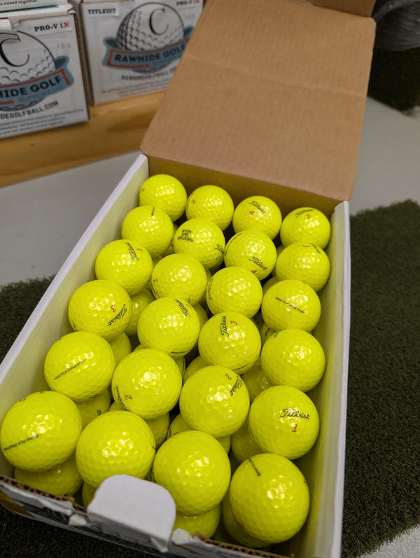 Titleist Pro V1 Golf Balls (6 Dozen, Grade A YELLOW) – Rawhide Golf ...